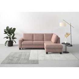 Home Affaire Ecksofa &raquo;Summer L-Form&laquo; mit Ottomane, mit oder ohne Bettfunktion und Bettkasten, Cord-Bezug rosa 95% Polyester, 5% Polyamid