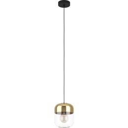 Eglo H&auml;ngeleuchte &raquo;MARYVILLA Pendellampe, Stahl und Glas, E27, IP20, Esstischlampe, Lampe&laquo; E27 1 Stk. H&auml;ngeleuchte, H110 x &Oslash;17 cm, schwarz, br&uuml;niert, 
