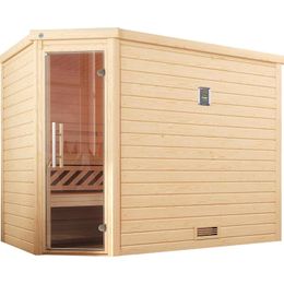 Weka Sauna &raquo;Turku&laquo; Set, 7,5 kW-Ofen mit digitaler Steuerung beige