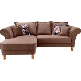 Home Affaire Ecksofa &raquo;Tassilo Mega Polsterecke mit Kaltschaum im Sitz, bequem, L-Form&laquo; braun 100% Polyester