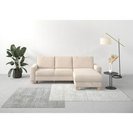 Home Affaire Ecksofa &raquo;Summer L-Form&laquo; mit Recamiere, mit oder ohne Bettfunktion und Bettkasten, Cord-Bezug beige 100% Polyester