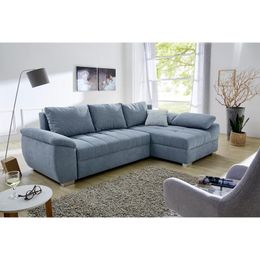 Jockenh&ouml;fer Ecksofa &raquo;Alster L-Form&laquo; mit Bettfunktion und Bettkasten, Ottomane links oder rechts montierbar blau Kissenbezug: 75% Baumwolle, 25% Polyester. Korpus/