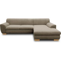 Home Affaire Ecksofa &raquo;Nika zeitlos und elegant, L-Form&laquo; wahlweise mit Bettfunktion, auch in Cord braun Primabelle-Microfaser (100% Polyester);Struktur