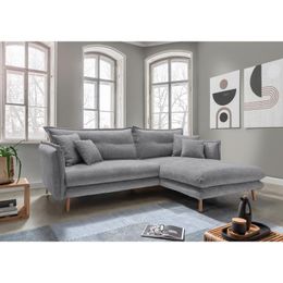 Home Affaire Ecksofa &raquo;Lazio modern und bequem, schmale Armlehnen, tolle Detailverarbeitung&laquo; zwei verschiedene Fu&szlig;farben w&auml;hlbar grau 100% Polyester