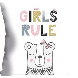 queence Dekokissen &raquo;&raquo;Girls rule&laquo;&laquo; Kissenh&uuml;lle ohne F&uuml;llung, 1 St&uuml;ck bunt Baumwolle