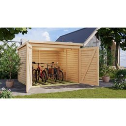 Karibu Fahrradbox &raquo;Fahrradgarage 4&laquo; in verschiedenen Farben, BxTxH: 212,5x216,5x167 cm beige Holzwerkstoff