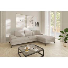 Sit & More sit&more Ecksofa &raquo;Morris Jubi L-Form, B: 247 cm&laquo; mit Armteilfunktion & 1 Zierkissen, optional Bettfunktion beige 100% Polyester