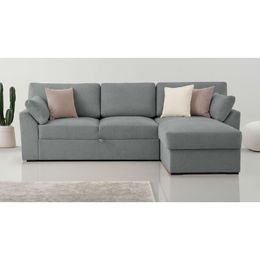 Home Affaire Ecksofa &raquo;Citry&laquo; Breite 246 cm, Chenille, Bettfunktion, Bettkasten, L-Form grau 100% polyester