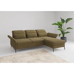Sit & More sit&more Ecksofa &raquo;Emely, inkl. Sitztiefenverstellung&laquo; wahlweise mit Bettfunktion,Bettkasten,Kopf- & Armteilverstellung gr&uuml;n 100% Polyester