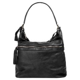 Samantha Look Damen Shopper echt Leder, Made in Italy schwarz