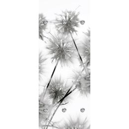 queence Garderobenleiste &raquo;Bl&uuml;te&laquo; mit 6 Haken, 50 x 120 cm grau Acrylglas, Edelstahl