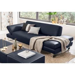 W.Schillig 3-Sitzer &raquo;taboo Designsofa mit hohem Sitzkomfort&laquo; mit Normaltiefe, inklusive Armlehnenverstellung, mit Kontrastnaht blau Longlife Xtra-