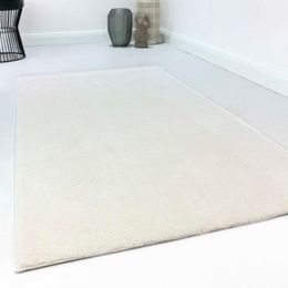 Teppich &raquo;Villa Rosso&laquo; rechteckig 15 mm H&ouml;he Kurzflor, Uni Farben, leicht gl&auml;nzende Optik beige Polyester