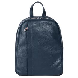 Samantha Look Damen Cityrucksack Echt Leder, Made in Italy blau B/H/T: 29cm x 9cm, onesize