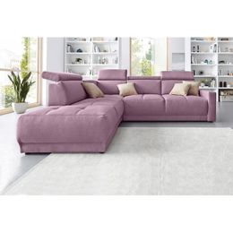 DOMO collection Ecksofa &raquo;Ava, moderne Sitzheftung mit toller Doppelnaht, komfortabel, L-Form&laquo; mit Ottomane, inkl. Federkern, wahlweise mit 