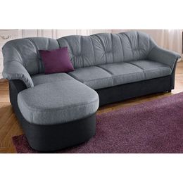 DOMO collection Ecksofa &raquo;Flores Schlafsofa, B/T/H: 233/142/86 cm, L-Form&laquo; wahlweise mit Bettfunktion, wahlweise mit Federkern, auch in Leder silber 
