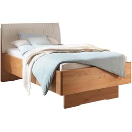 Wiemann Holzbett &raquo;Cardiff, Bettgestell, Bettrahmen, teilmassiv, mit Polsterkopfteil&laquo; Belastbarkeit 110/220 Kg, 4-fache h&ouml;henverstellbar, MADE IN 