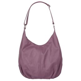 CLUTY Damen Shopper echt Leder, Made in Italy lila