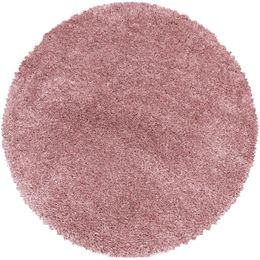 Ayyildiz Teppiche Hochflor-Teppich &raquo;FLUFFY 3500&laquo; rund 50 mm H&ouml;he Langflor, Shaggy, uni, robust, auch rechteckig erh&auml;ltlich, Wohnzimmer rosa Polypropylen (PP)