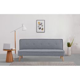 Inosign Schlafsofa &raquo;ARBON,183cm, klappbarer 3-Sitzer mit verstellbarer R&uuml;ckenlehne und&laquo; Bettfunktion, Webstoff und Kunstleder grau 100% Polyester