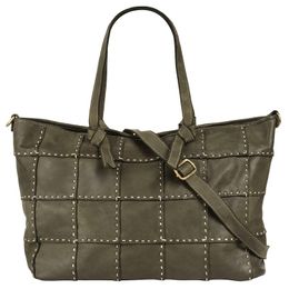 Samantha Look Damen Shopper echt Leder, Made in Italy gr&uuml;n