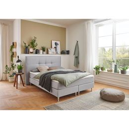 ATLANTIC HOME COLLECTION Boxbett &raquo;Barnett&laquo; mit Taschenfederkern-Matratze und Topper grau