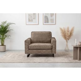Home Affaire Loveseat &raquo;Pinto 105 cm, Cord, Chenille, Lederoptik&laquo; mit Keder, Metallf&uuml;&szlig;en und auch in Cord Bezug erh&auml;ltlich 100% Polyester