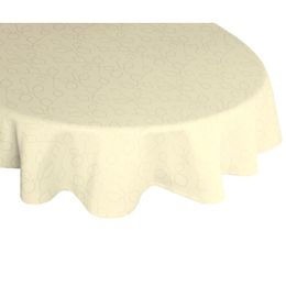 WIRTH Tischdecke &raquo;Westport&laquo; Made in Germany, Jacquard Dekostoff, Blatt-Design, Pflegeleicht beige Polyester