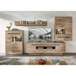 Innostyle Wohnwand &raquo;BELLANO&laquo; Komplett-Set, 4 Stk. tlg. braun Glas, Holzwerkstoff, MDF