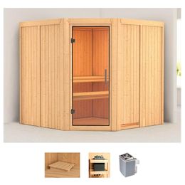 Karibu Sauna &raquo;Jarin&laquo; Set, Ofen 9 kW integr. Strg beige