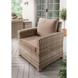 Destiny Loungesessel &raquo;ALCUDIA&laquo; Aluminium, Polyrattan, inkl. Auflagen beige Obermaterial: 100% Polyester. F&uuml;llung: 100% Polyurethan