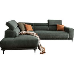 Alina Ecksofa &raquo;Hikari&laquo; wahlweise mit Sitzvorzug, in modernem Cordstoff, Breite 276 cm gr&uuml;n Cord GCT (92% Polyester, 8% Nylon)