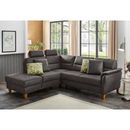Home Affaire Ecksofa &raquo;Palmera L-Form, B: 236 cm&laquo; optional Bettfunktion & Bettkasten, Federkern grau 100% Polyester;Struktur (100% Polyester);Luxus-