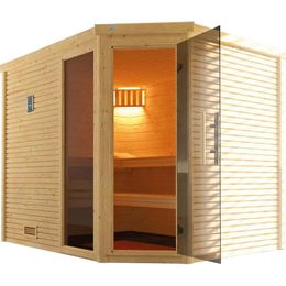 Weka Sauna &raquo;Cubilis&laquo; Set, 7,5 kW-Ofen mit digitaler Steuerung beige