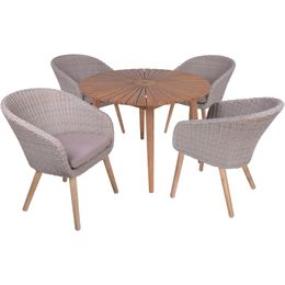 Garden Pleasure Garten-Essgruppe &raquo;FREMONT/ARVADA Set 01&laquo; 5 Stk. tlg. braun Obermaterial: 100% Polyester