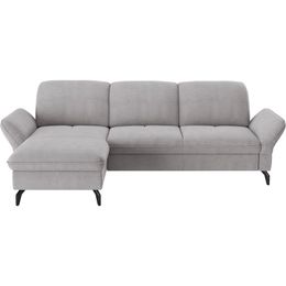 Sit & More sit&more Ecksofa &raquo;Leandro L-Form&laquo; Wahlweise mit Bett-, Kopfteil - und Armlehnfunktion, sowie Bettkasten silber 90% Polyester, 10% Polyamid