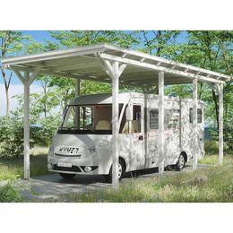 Skan Holz Einzelcarport &raquo;Caravan-Emsland&laquo; Leimholz 341 cm wei&szlig; wei&szlig;