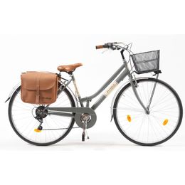 VENICE - I love Italy Cityrad &raquo;Citybike 605 Lady&laquo; 6 Gang Kettenschaltung f&uuml;r Damen, Kettenschaltung grau Cityrad