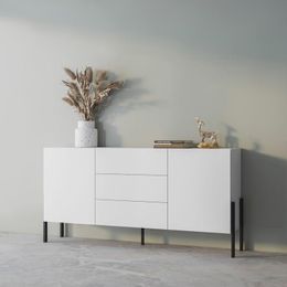 OTTO home Sideboard &raquo;Jukon, Breite 150 bzw.180 cm, moderne grifflose Kommode&laquo; Schubladenschrank 2 T&uuml;ren/3 Schubk&auml;sten, push-to-open-Funktion wei&szlig;