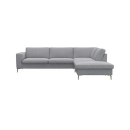 FLEXLUX Ecksofa &raquo;Fiore, Sitzaufbau mit hochwertigem Kaltschaum f&uuml;r mehr Sitzkomfort&laquo; breite Armlehnen, L-Form, F&uuml;&szlig;e Alu/Eiche grau 100% Polyester
