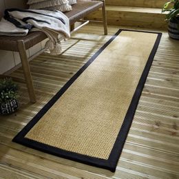 FLAIR RUGS Teppich &raquo;Sisal Look&laquo; rechteckig 6 mm H&ouml;he Sisal Look Border Indoor Outdoor Bodenl&auml;ufer Teppich schwarz Kunstfaser