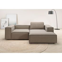 Home Affaire Ecksofa &raquo;Watertown, kompakte L-Form, 246 cm breite f&uuml;r kleinere R&auml;ume&laquo; modernes Ecksofa mit Feincordbezug, platzsparend & bequem grau 100