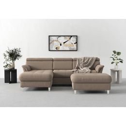 Sit & More sit&more Ecksofa &raquo;Marano L-Form&laquo; inklusive Kopfteilverstellung, wahlweise mit Bettfunktion, Bettkasten grau 98% Polyester, 2% Polyamid