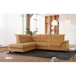 Sit & More sit&more Ecksofa &raquo;Astoria L-Form&laquo; wahlweise mit motorischer Relaxfunktion gelb 100% Polyester