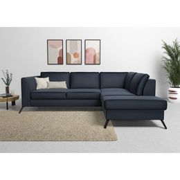 Sit & More sit&more Ecksofa &raquo;Olsen L-Form&laquo; inklusive Sitztiefenverstellung, wahlweise mit Bettfunktion, 15cm hoch blau 100% Polyester