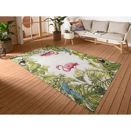 Hanse Home Outdoorteppich &raquo;Tropical Birds&laquo; rechteckig 3 mm H&ouml;he In-& Outdoor, Teppich, Wetterfest, Balkon, Garten, Wohnzimmer, Floral bunt Polyester, 