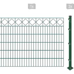 Arvotec Doppelstabmattenzaun &raquo;ESSENTIAL 120 zum Aufschrauben "Karo" mit Zierleiste&laquo; Zaunh&ouml;he 120 cm, Zaunl&auml;nge 2 - 60 m gr&uuml;n Kunststoff, Stahl