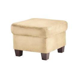 Home Affaire Hocker &raquo;Budapest&laquo; beige sch&ouml;n changierende Chenille aus 44% Polyacryl, 37% Polyester und 19% Baumwolle;strapazierf&auml;higes Microfaser aus 