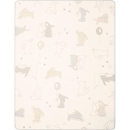 Biederlack Babydecke &raquo;Babydecke Littel Rabbits&laquo; Babydecke Littel Rabbits mit verspielten Hasen beige Obermaterial: 58% Baumwolle, 35% Polyacryl, 7% Polyester