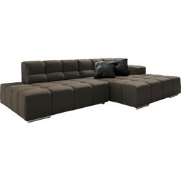 designwerk Ecksofa &raquo;Temple, Designsofa trifft hohen Sitzkomfort, L-Form&laquo; mit Sitztiefenverstellung gr&uuml;n 100% Polyester